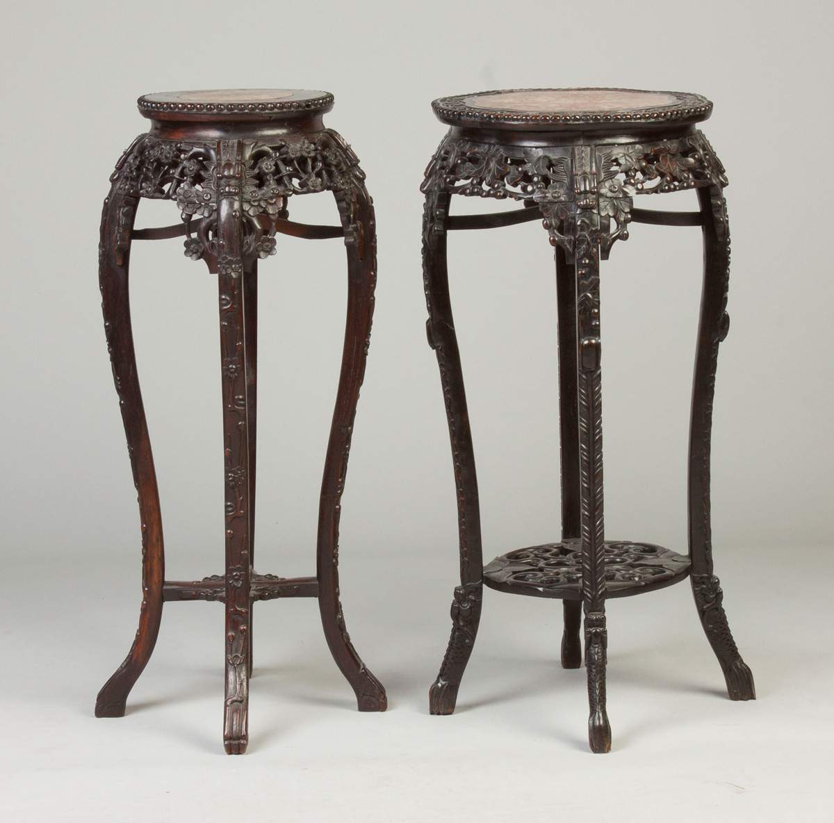 Chinese Carved Hardwood Stands | Cottone Auctions