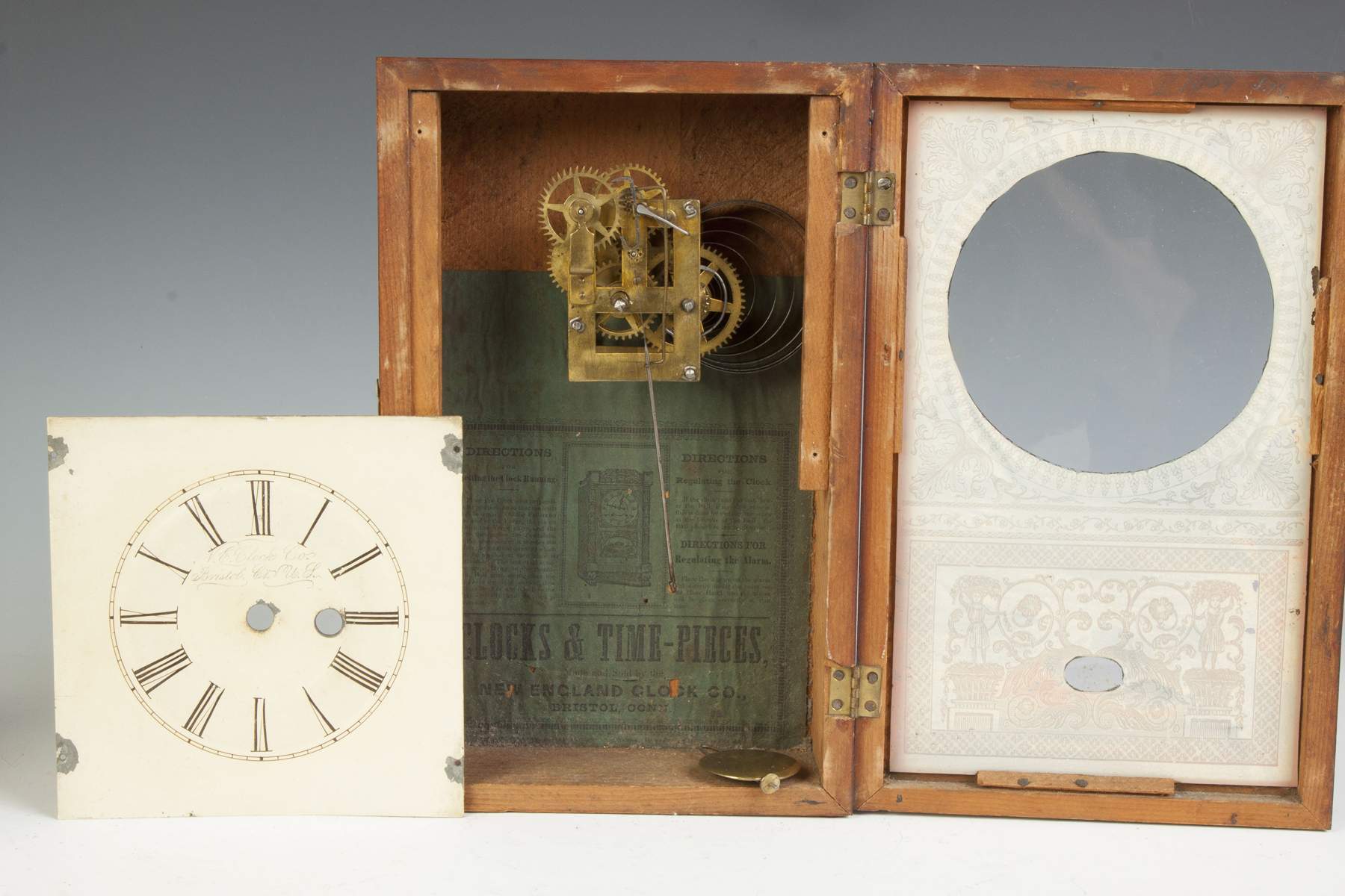 New England Clock Co. Miniature Box Clock | Cottone Auctions
