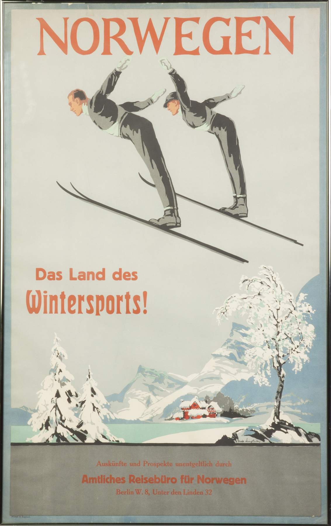 Norwegian Ski Poster by Freda Lingstrom | Cottone Auctions