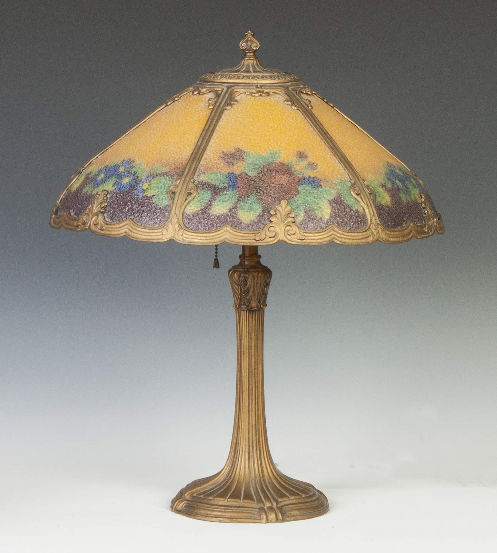 Reverse Painted Panel Lamp | Cottone Auctions