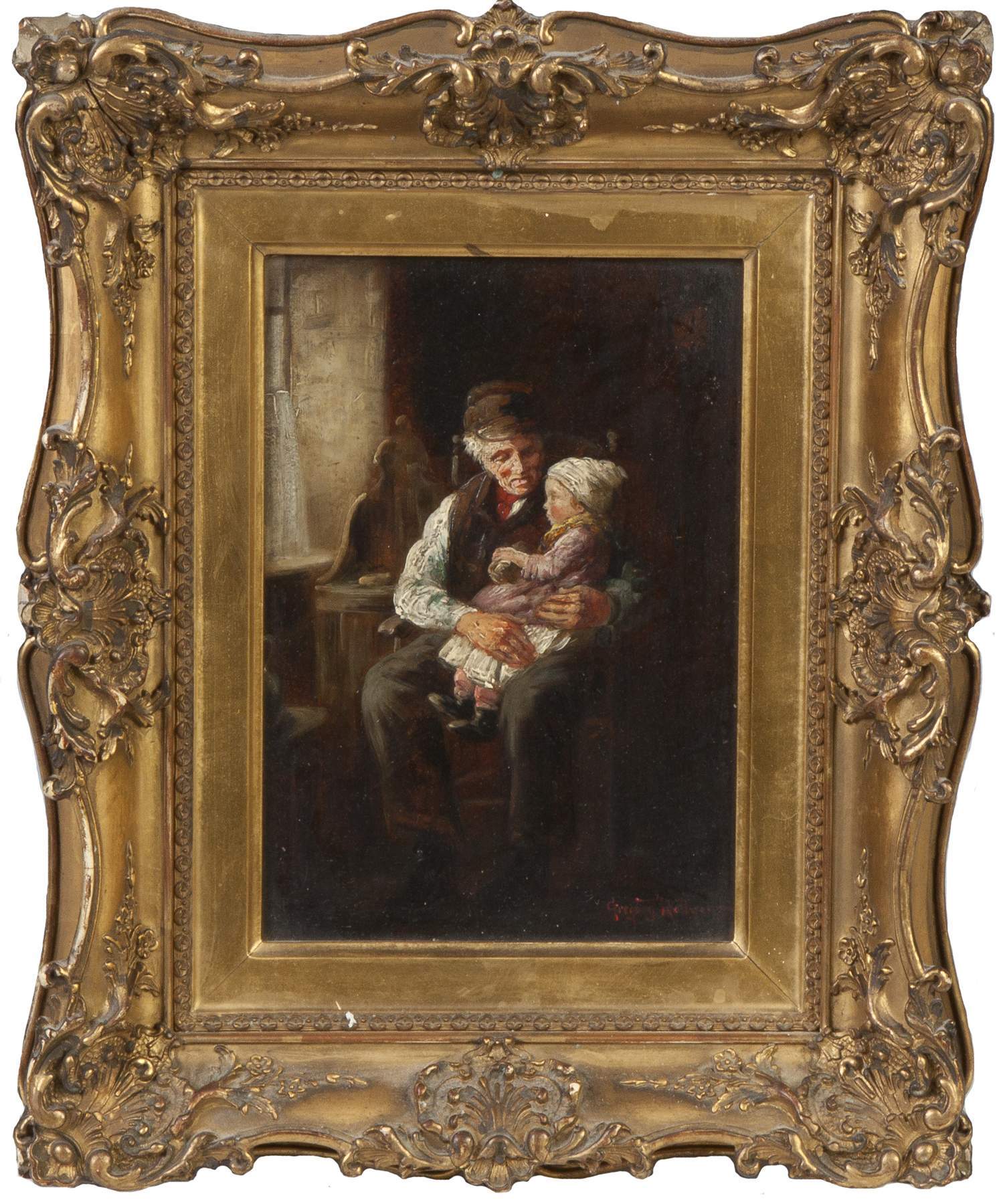 Gregory Hollyer (British/American, 1871-1965) Man & child | Cottone ...