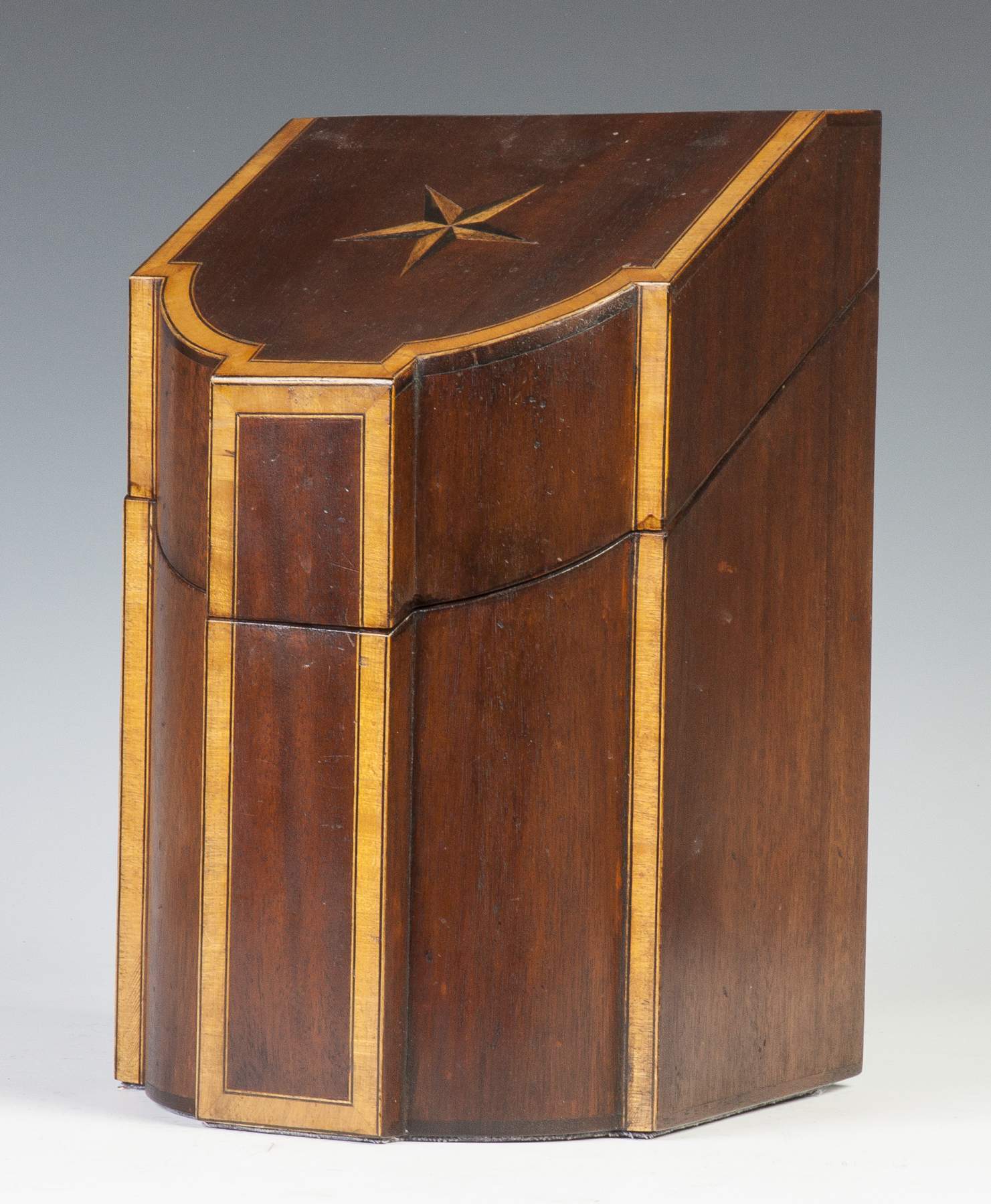 Banded Inlaid Mahogany Knife Box | Cottone Auctions