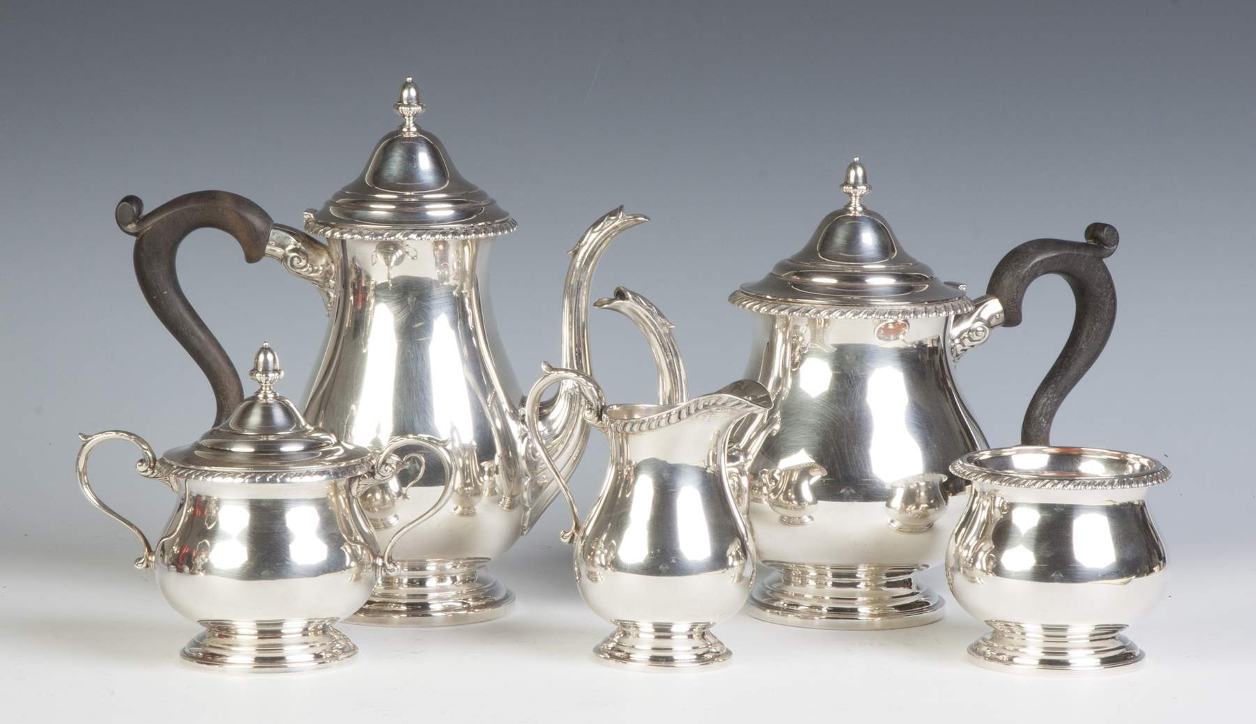 Graff, Washbourne & Dunn Sterling Silver 5-Piece Tea & Coffee Set ...