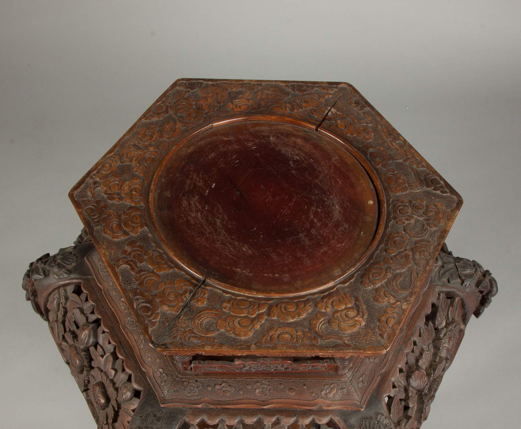 Chinese Carved Hardwood Stand | Cottone Auctions