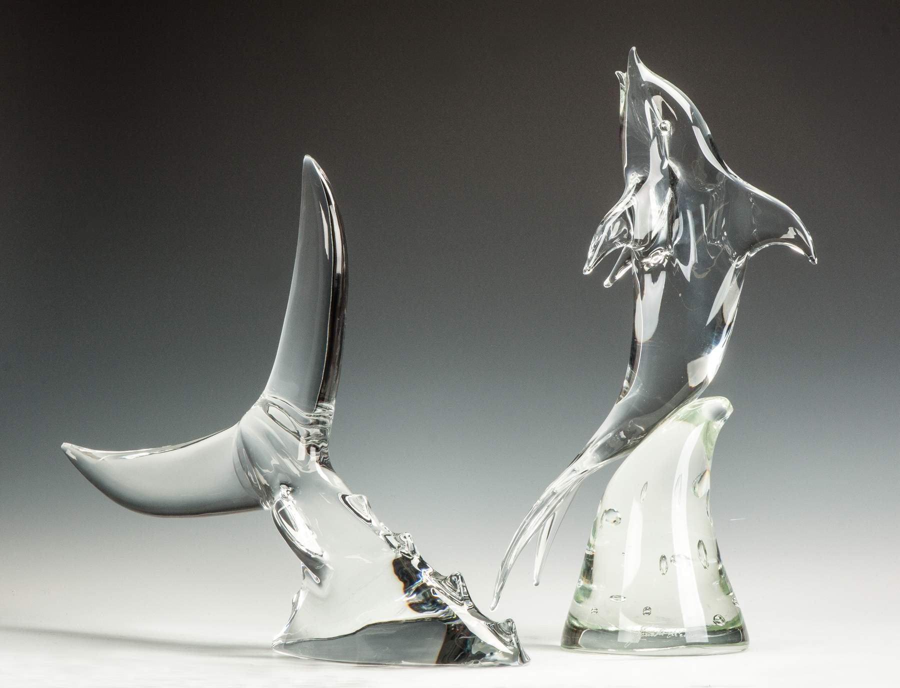 Baccarat Glass Fish Tail & Glass Dolphin | Cottone Auctions